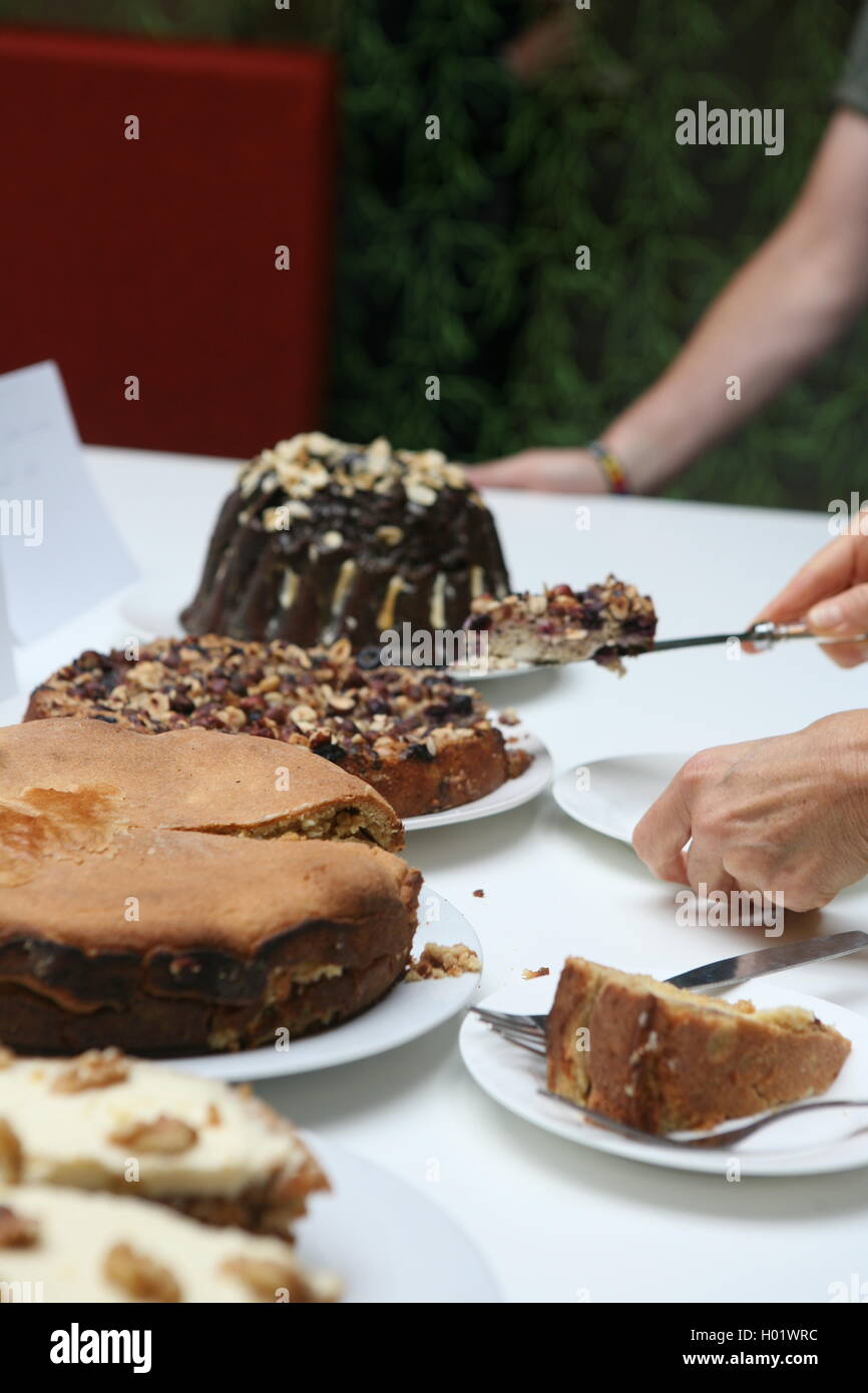 Office Bake Off home-made cakes Stock Photo - Alamy
