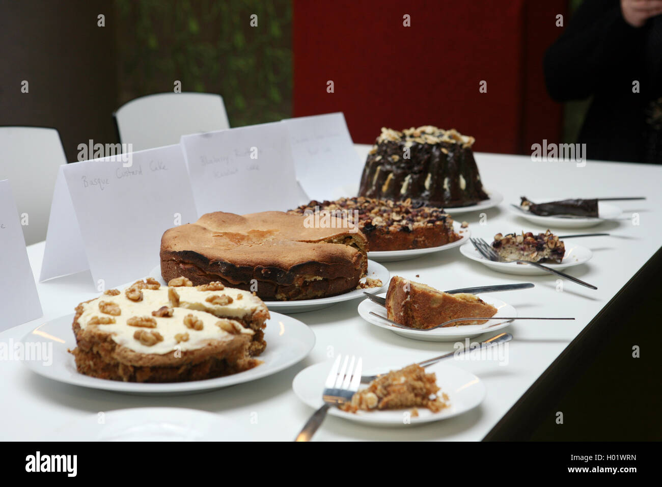 Office Bake Off home-made cakes Stock Photo - Alamy