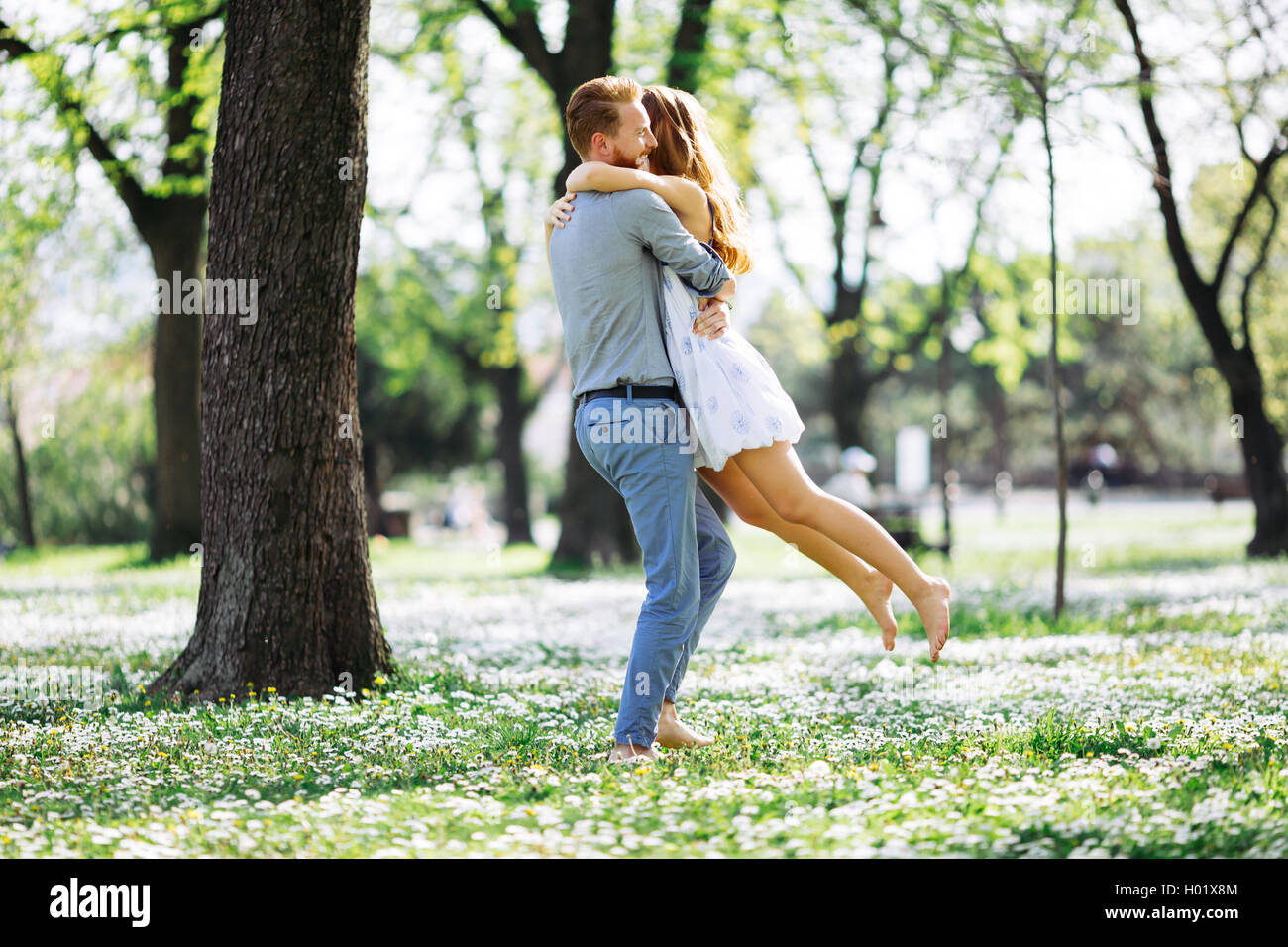 Man missed his love and finally reunited Stock Photo - Alamy