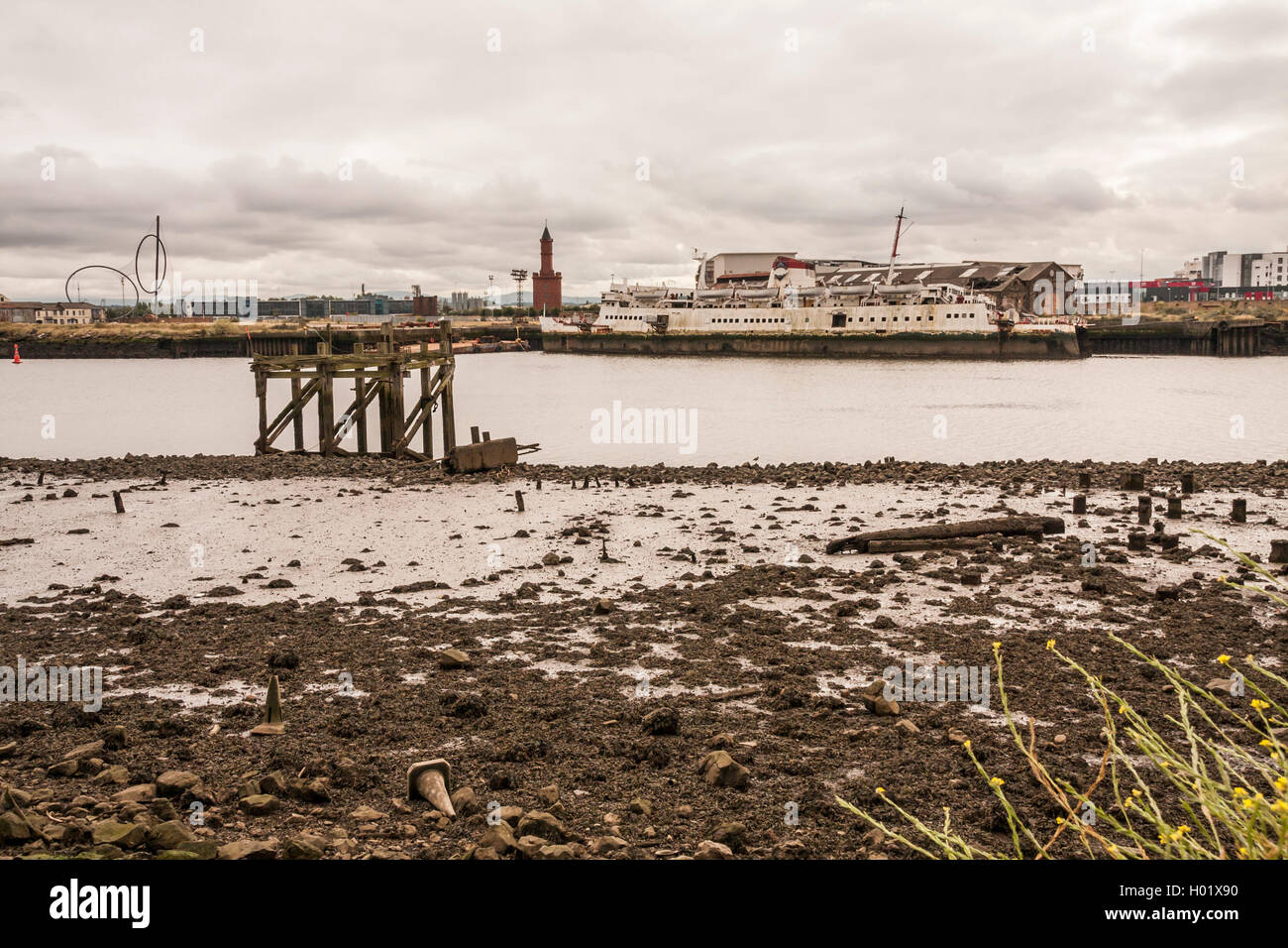 A view across the River Tees to Middlehaven from Port Clarence ...