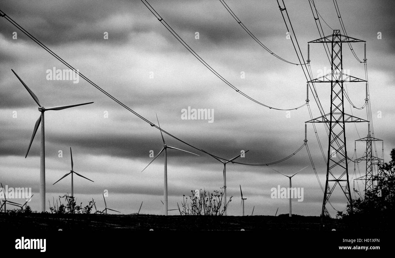 Tall wind turbines Black and White Stock Photos & Images - Alamy