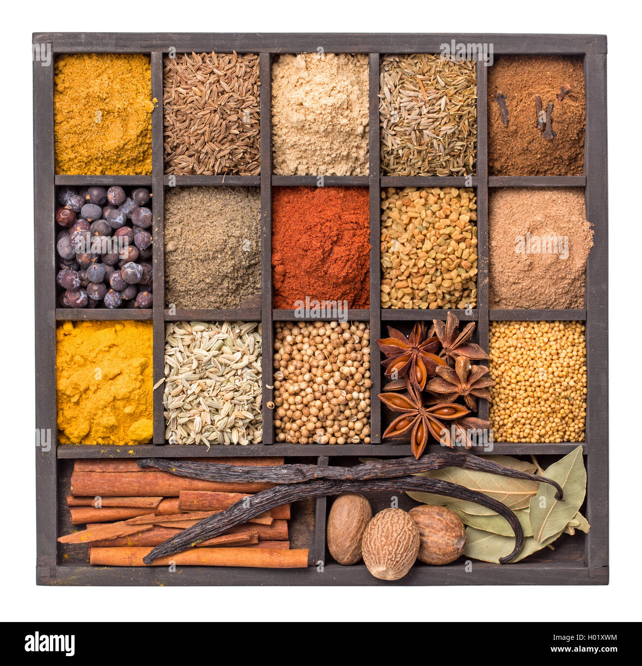 Various herbs and powder spices isolated Stock Photo - Alamy