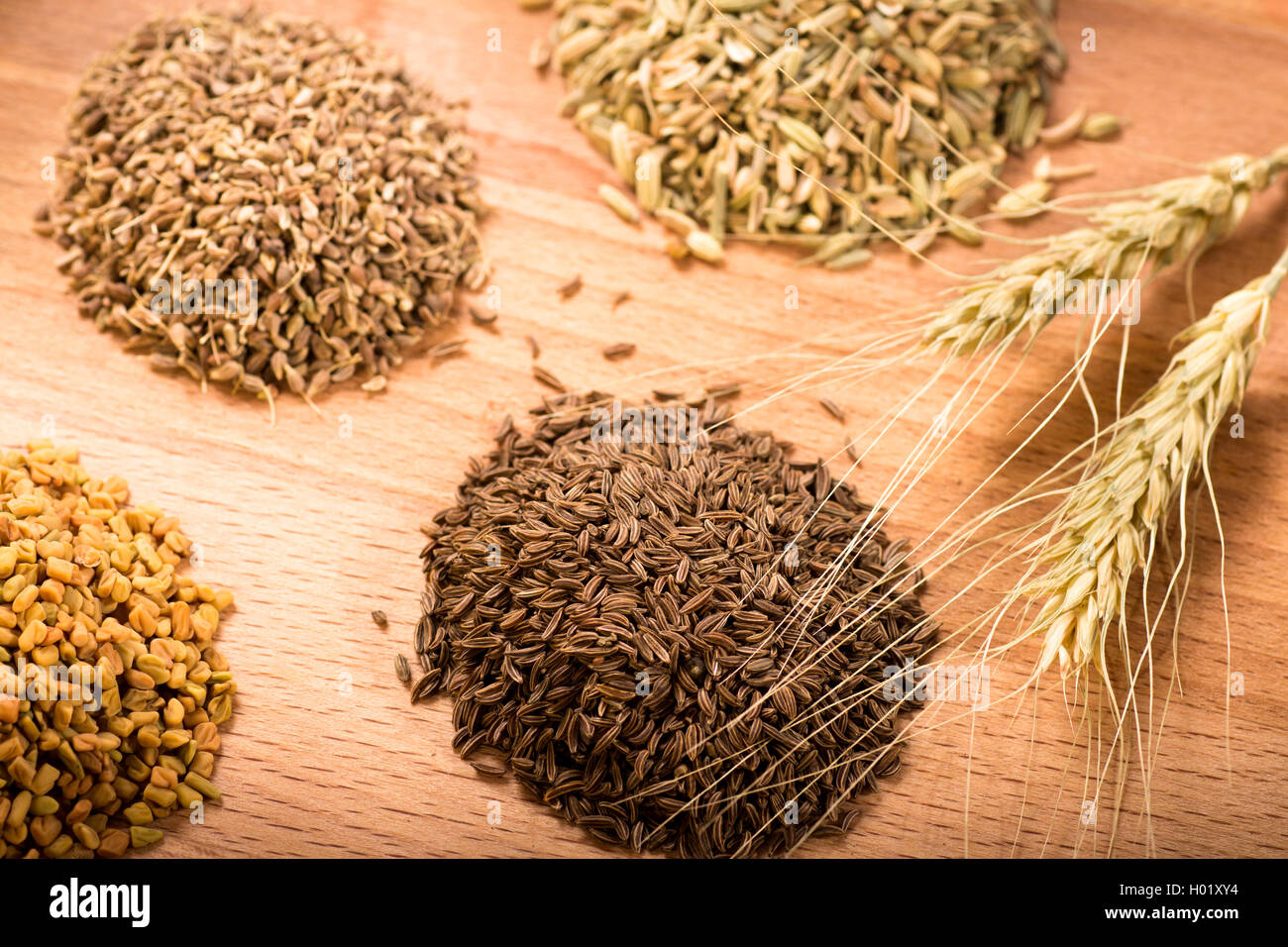 Various spice piles Stock Photo - Alamy