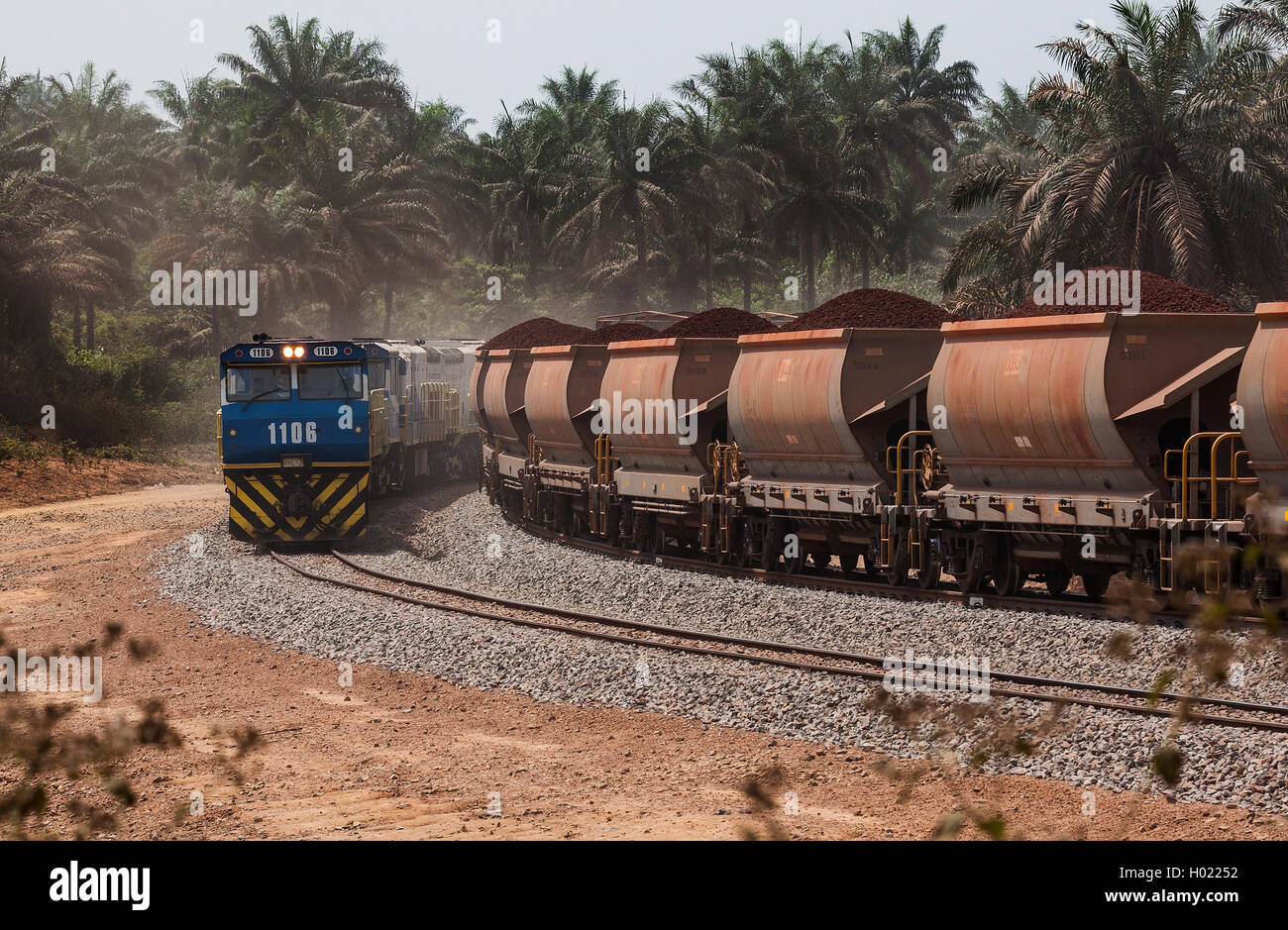 Operations for transporting and managing iron ore. Train from mine on ...