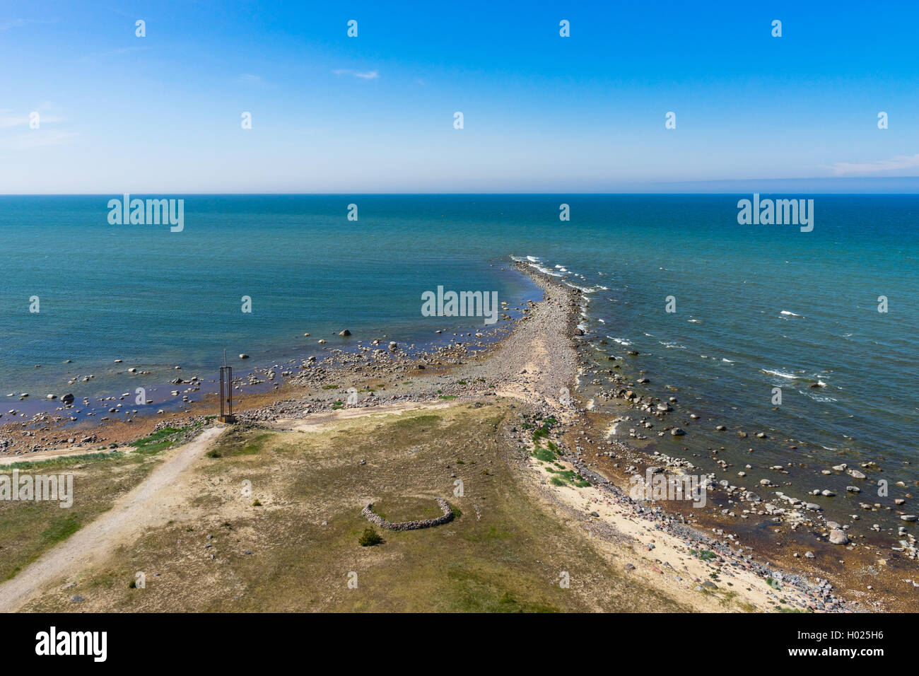 Top view on Tahkuna cape and monument dedicated to the victims of ...