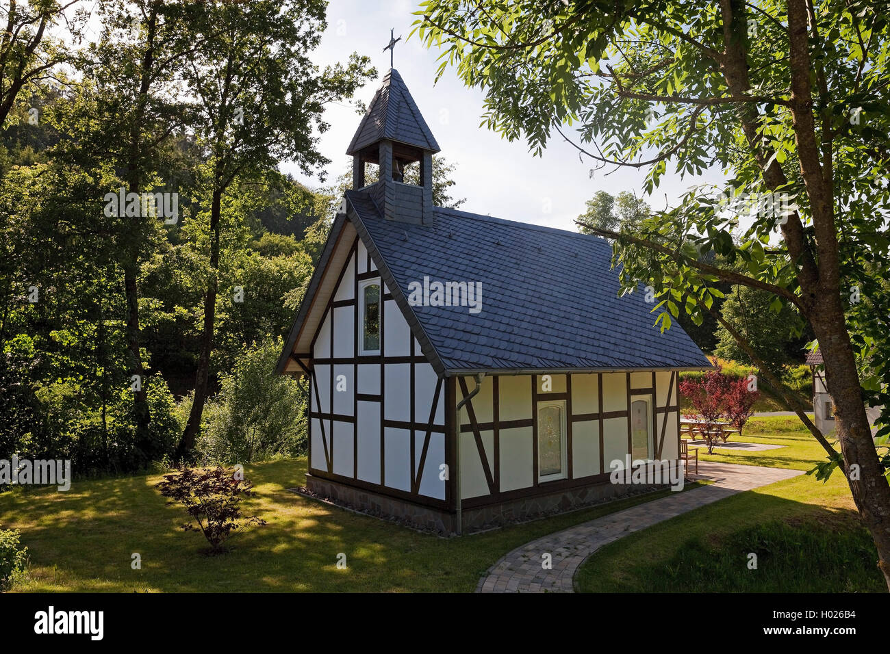 timber-framed chapel in Meschede, Germany, North Rhine-Westphalia ...