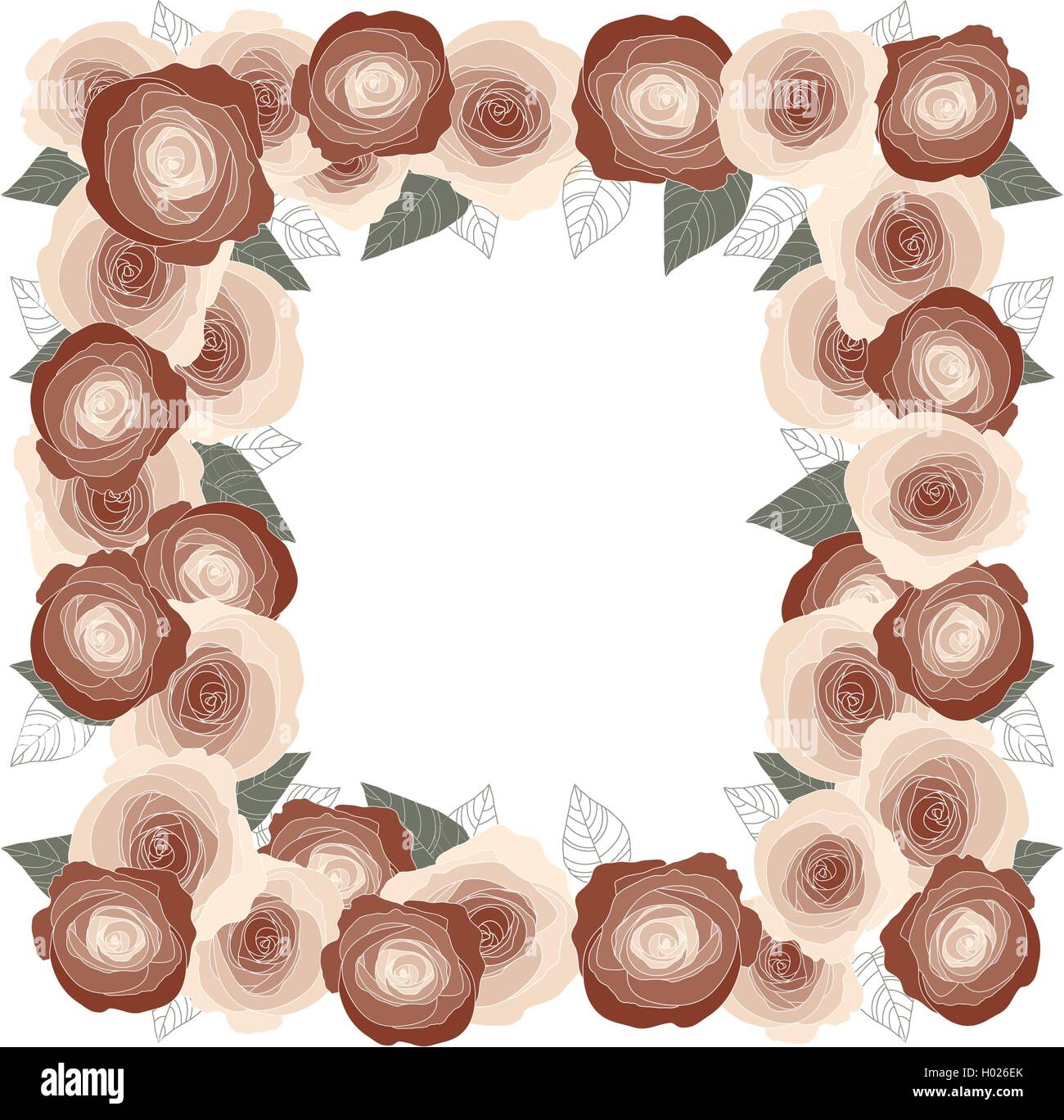 Rose frame for a postcard, square Stock Vector Image & Art - Alamy