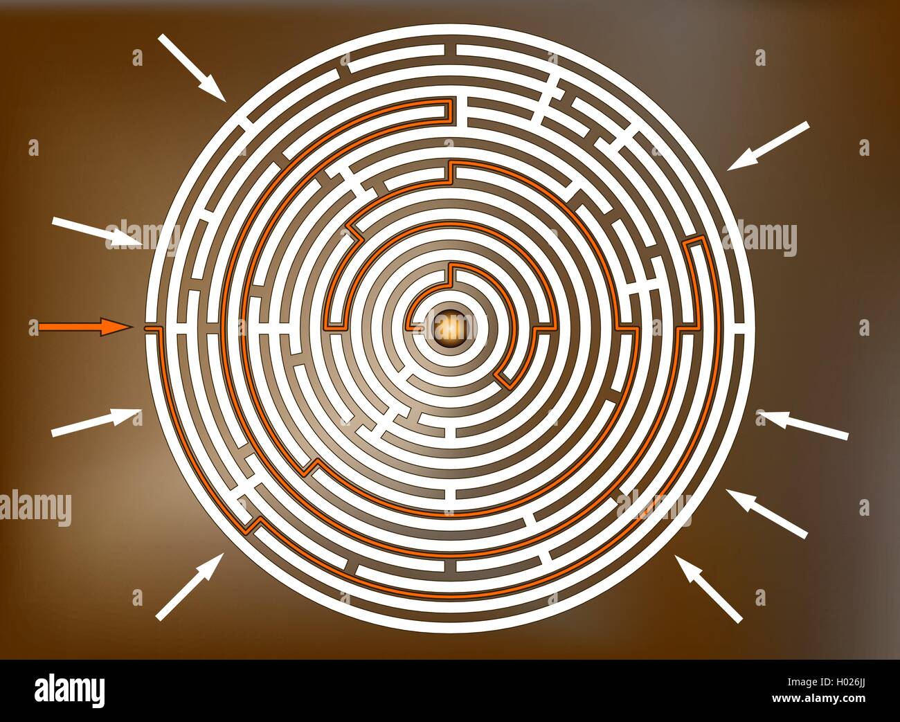 Reaching the goal in labyrinth, brown Stock Vector Image & Art - Alamy