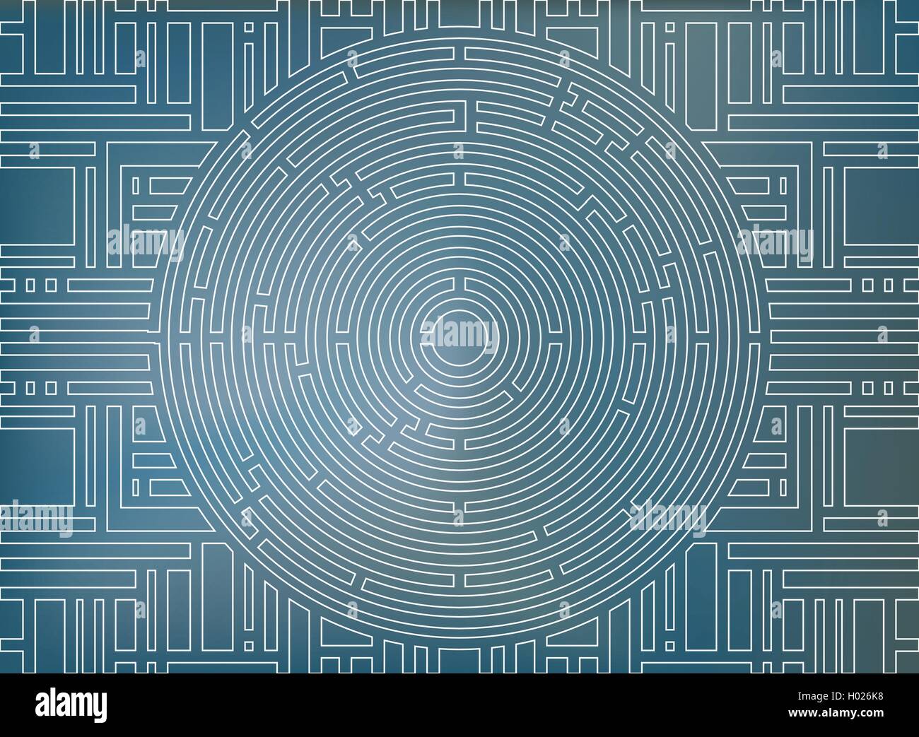 Circular labyrinth background, white and blue Stock Vector Image & Art ...