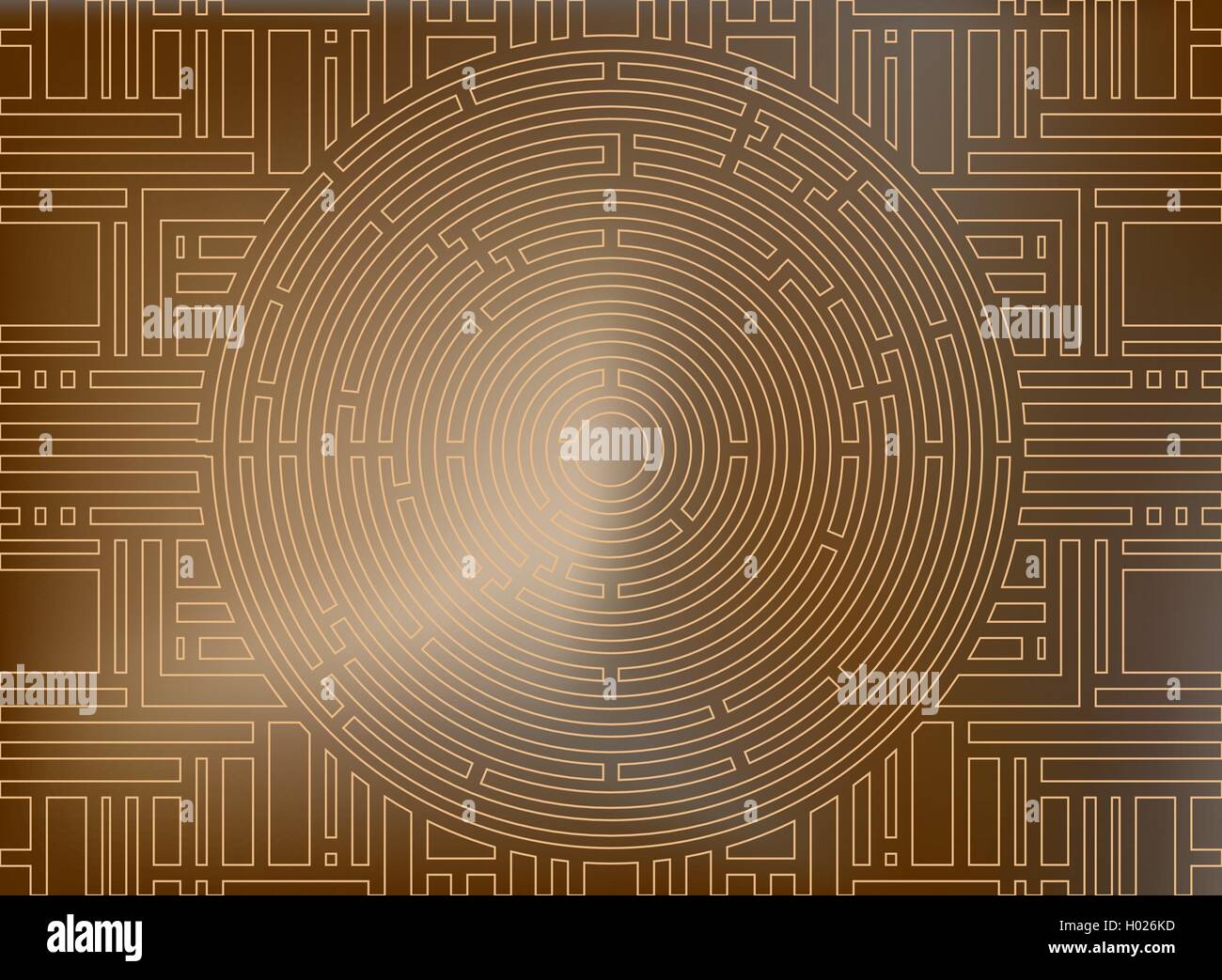 Circular labyrinth background, gold antique Stock Vector Image & Art ...
