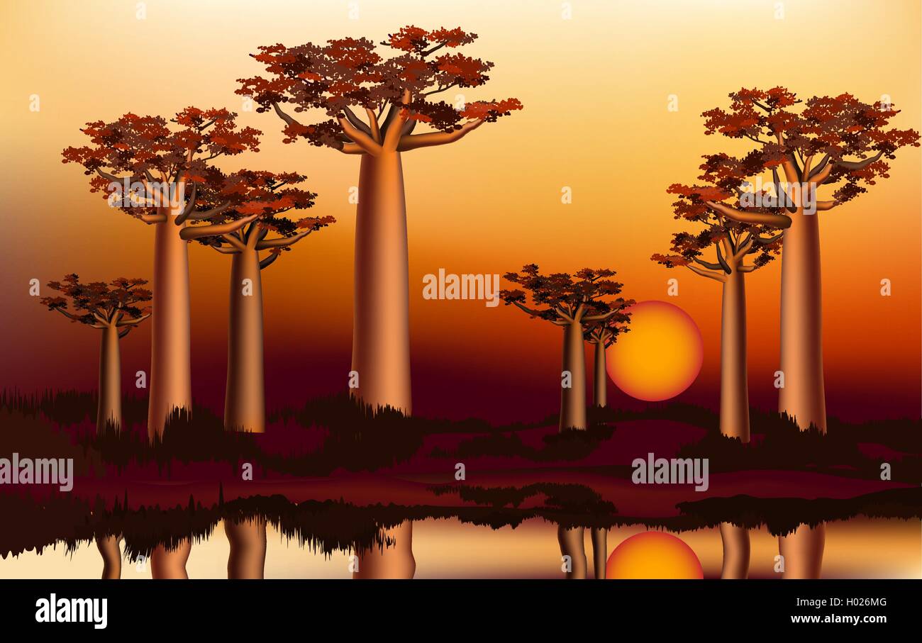 Safari tourism in tanzania africa Stock Vector Images - Alamy