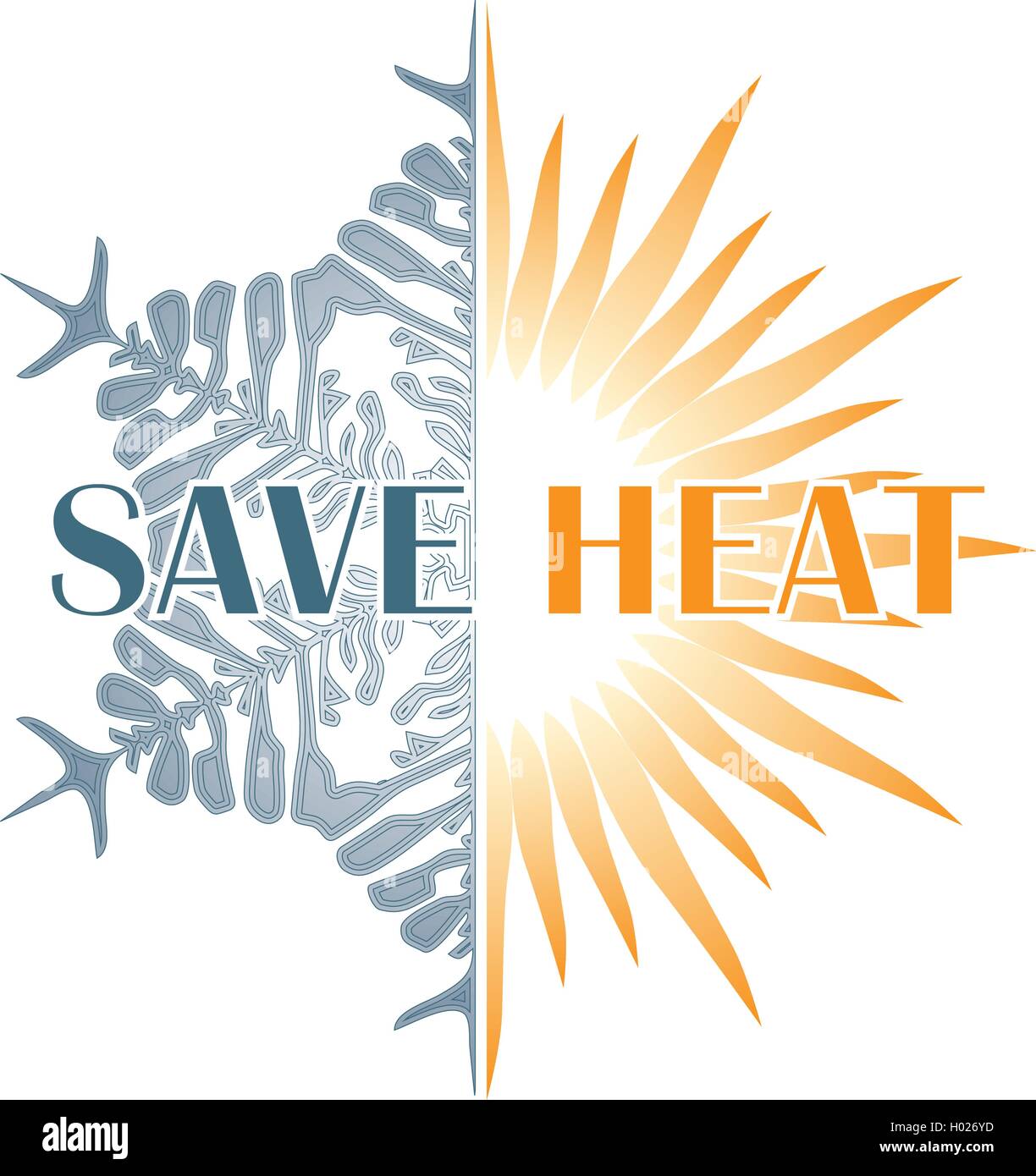 Save heat postcard with sun and snowflake Stock Vector Image & Art - Alamy