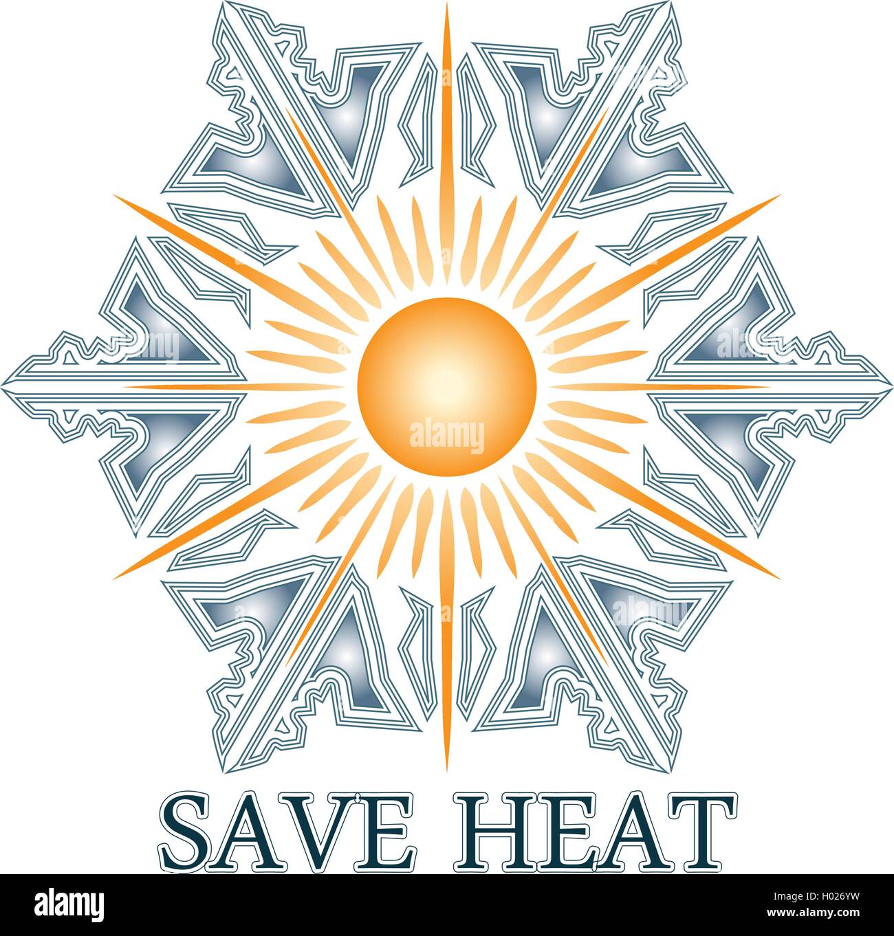 Save heat postcard with sun and snowflake Stock Vector Image & Art - Alamy