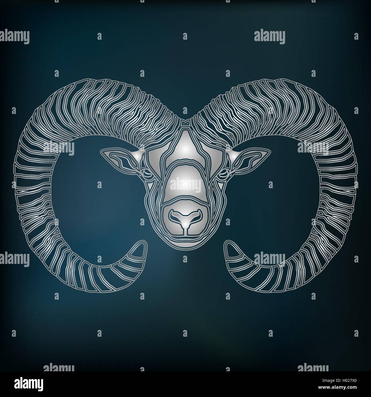 Silver Ram, zodiac Aries sign Stock Vector Image & Art - Alamy