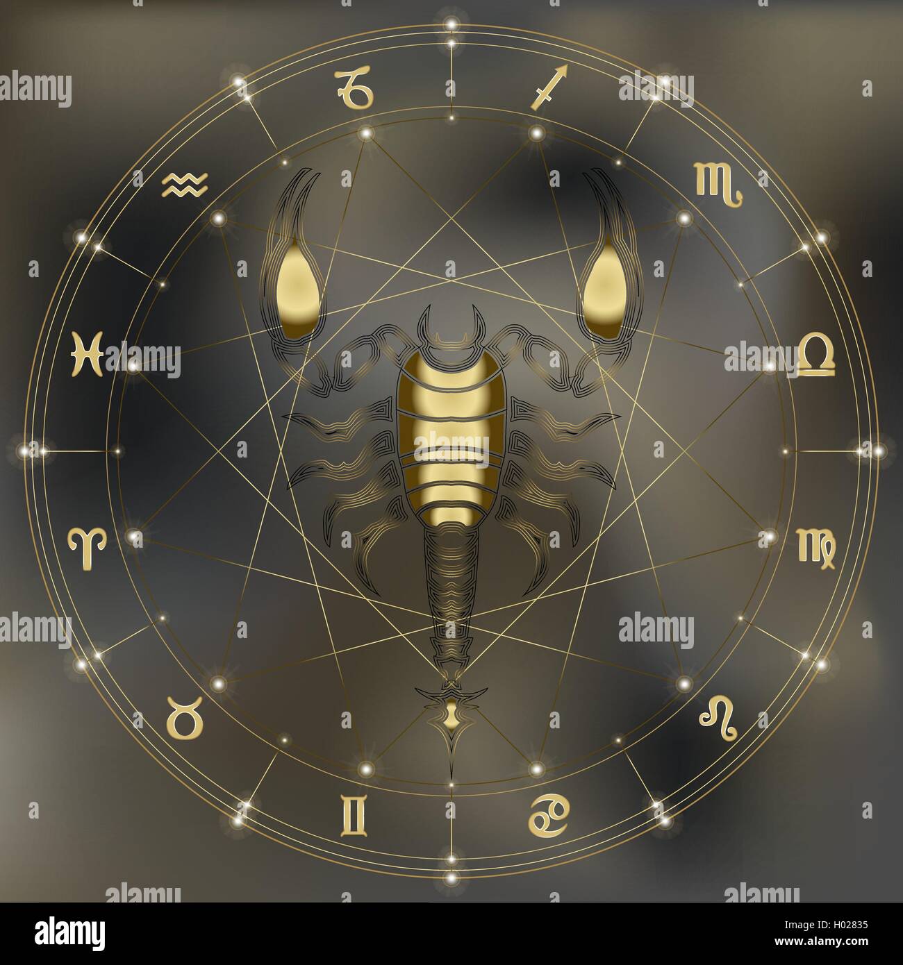 Golden scorpion, zodiac Scorpio sign Stock Vector Image & Art - Alamy