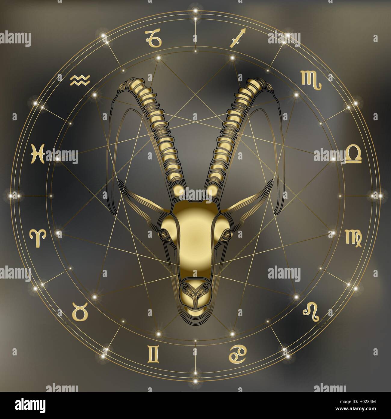 Golden goat Stock Vector Images - Alamy