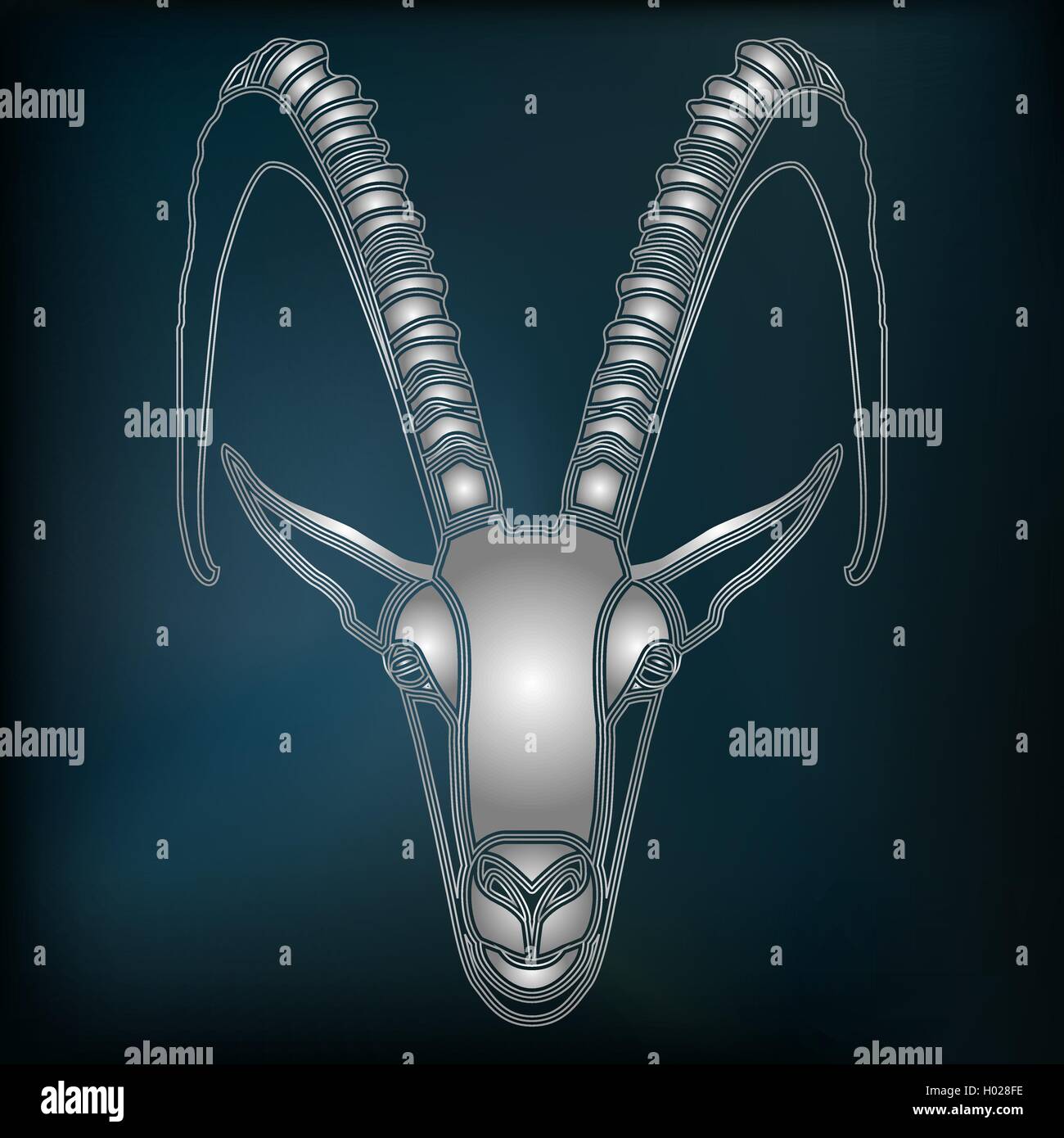 Silver goat portrait, zodiac Capricorn sign Stock Vector Image & Art ...