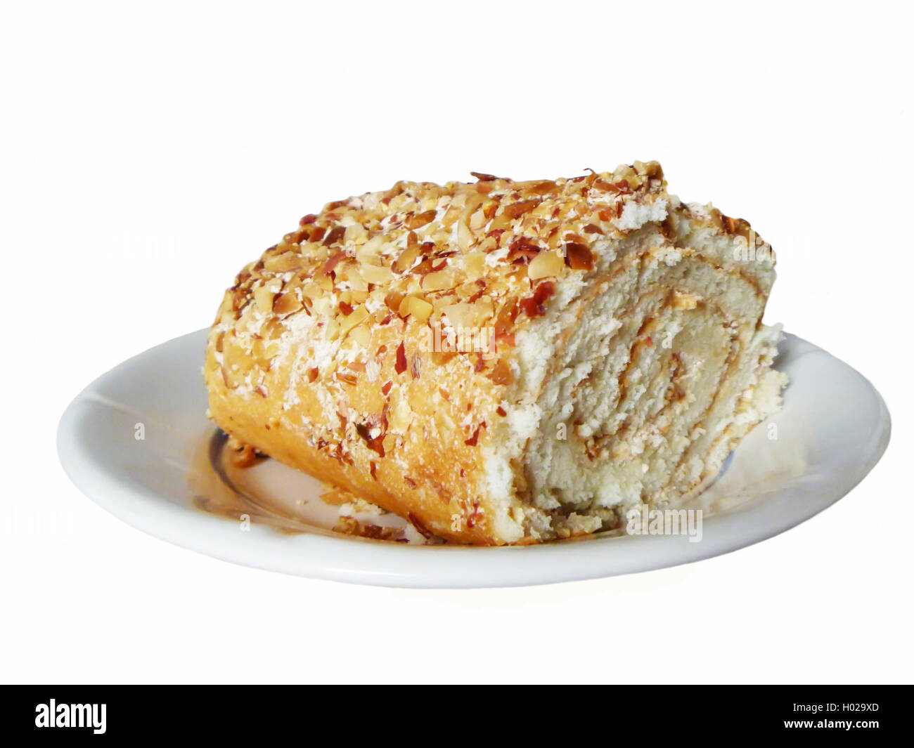 Sweet puff pastry with nut insulated on white background Stock Photo ...