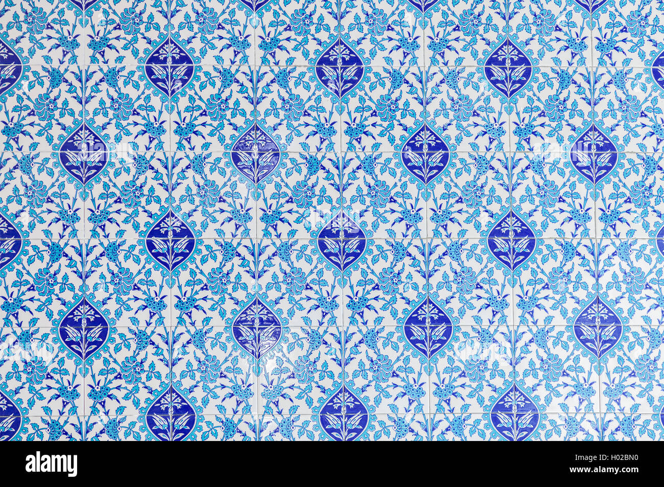 Image of decorative blue floral mosque tiles Stock Photo - Alamy