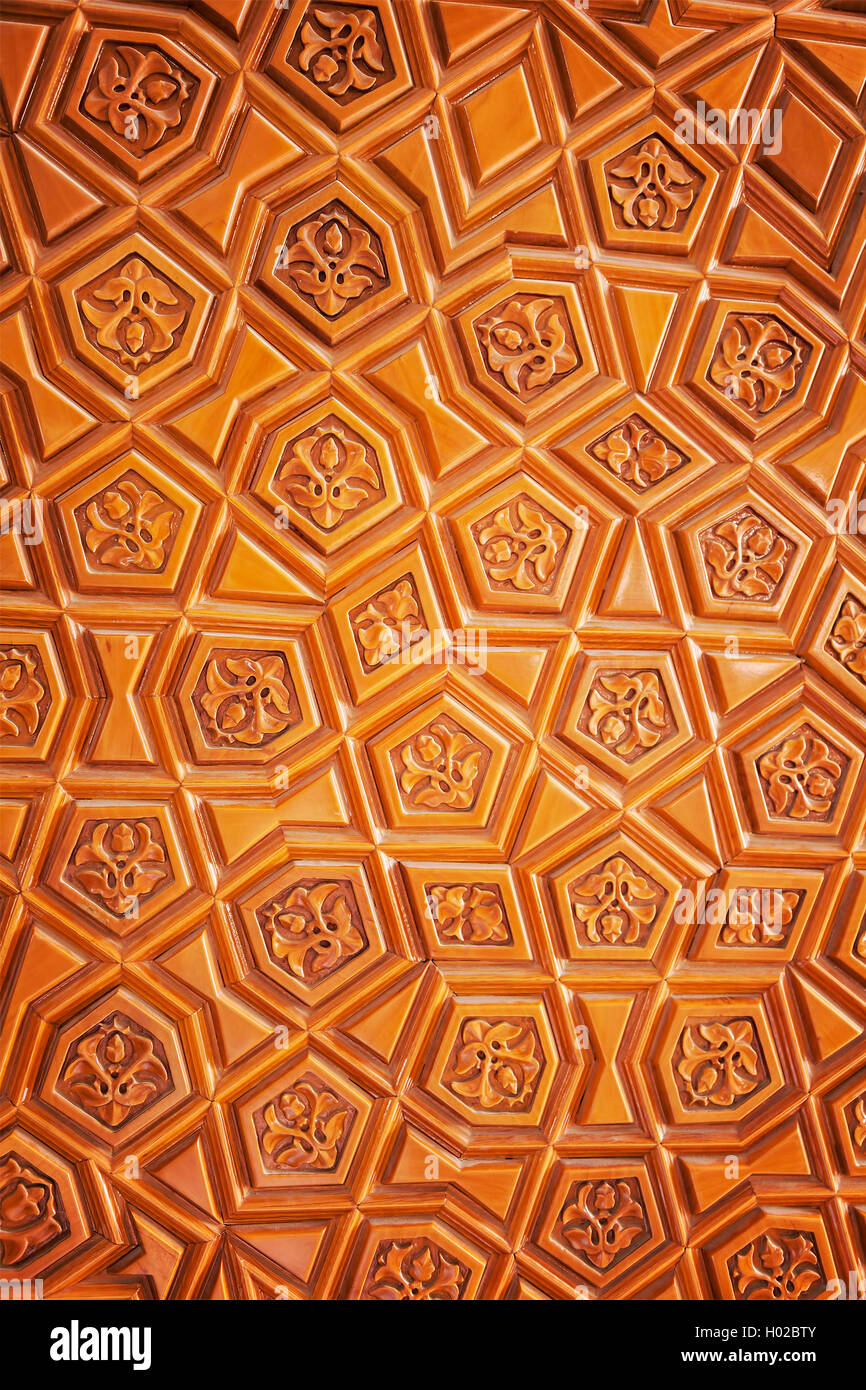 Image of ornate islamic pattern on wood Stock Photo - Alamy