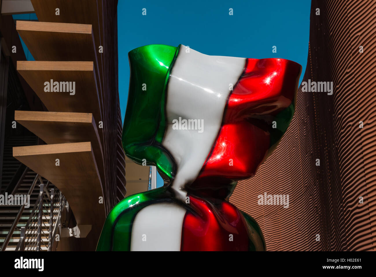 Italian Big Sculpture's Flag Candy Shaped at 2015 universal Exposition ...