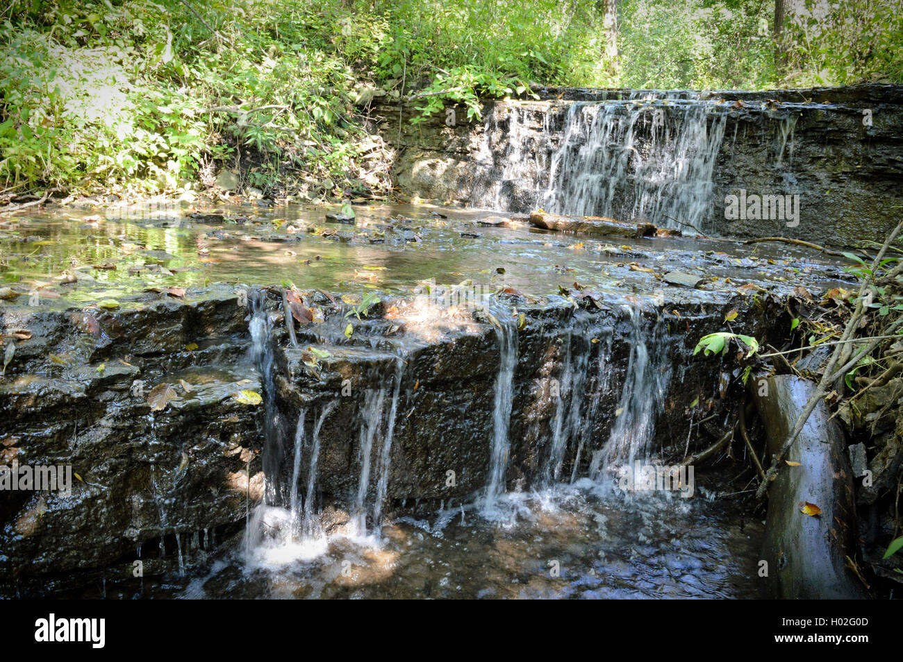 Waterfall in the Park Stock Photo - Alamy