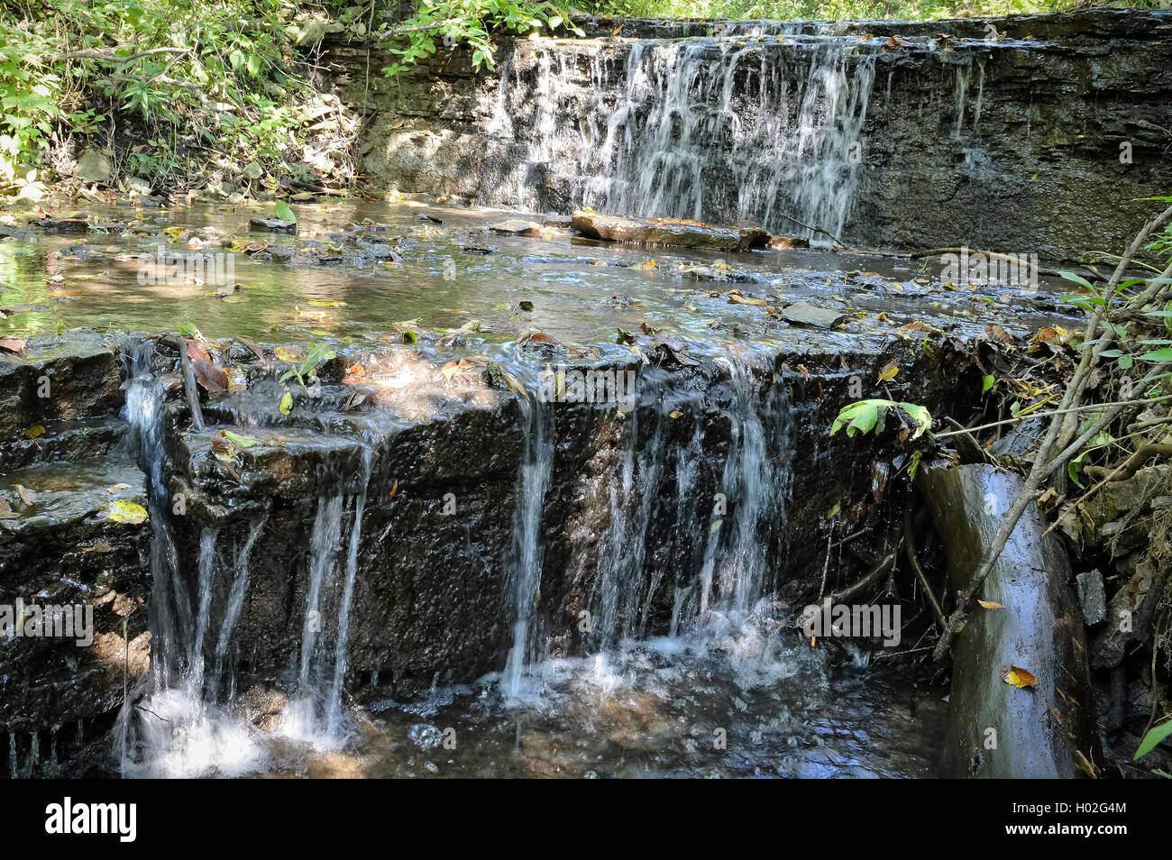 Waterfall in the Park Stock Photo - Alamy
