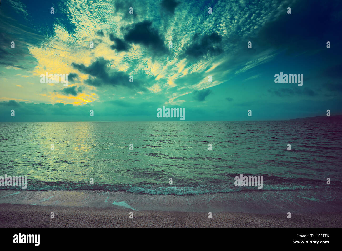 Magical sunset sea green island hi-res stock photography and images - Alamy