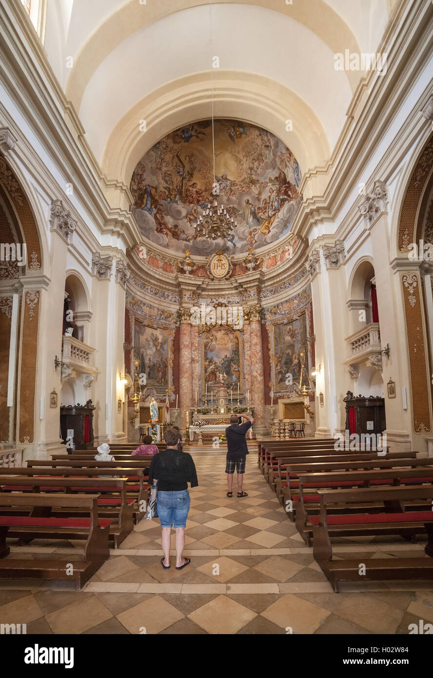 DUBROVNIK, CROATIA - MAY 28, 2014: Inside of Jesuit church of St ...