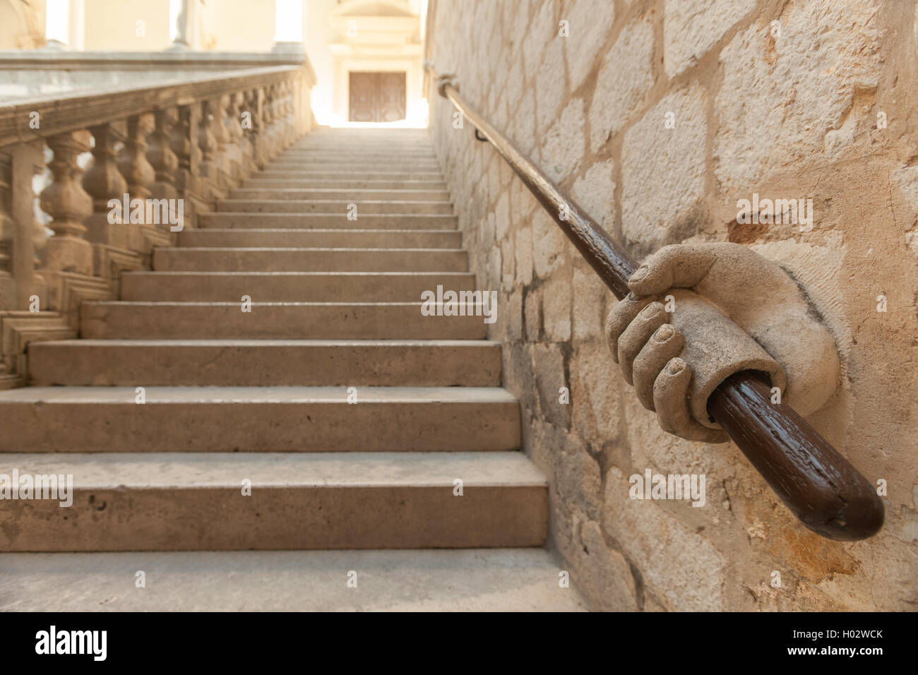 Hand holding railing hi-res stock photography and images - Alamy