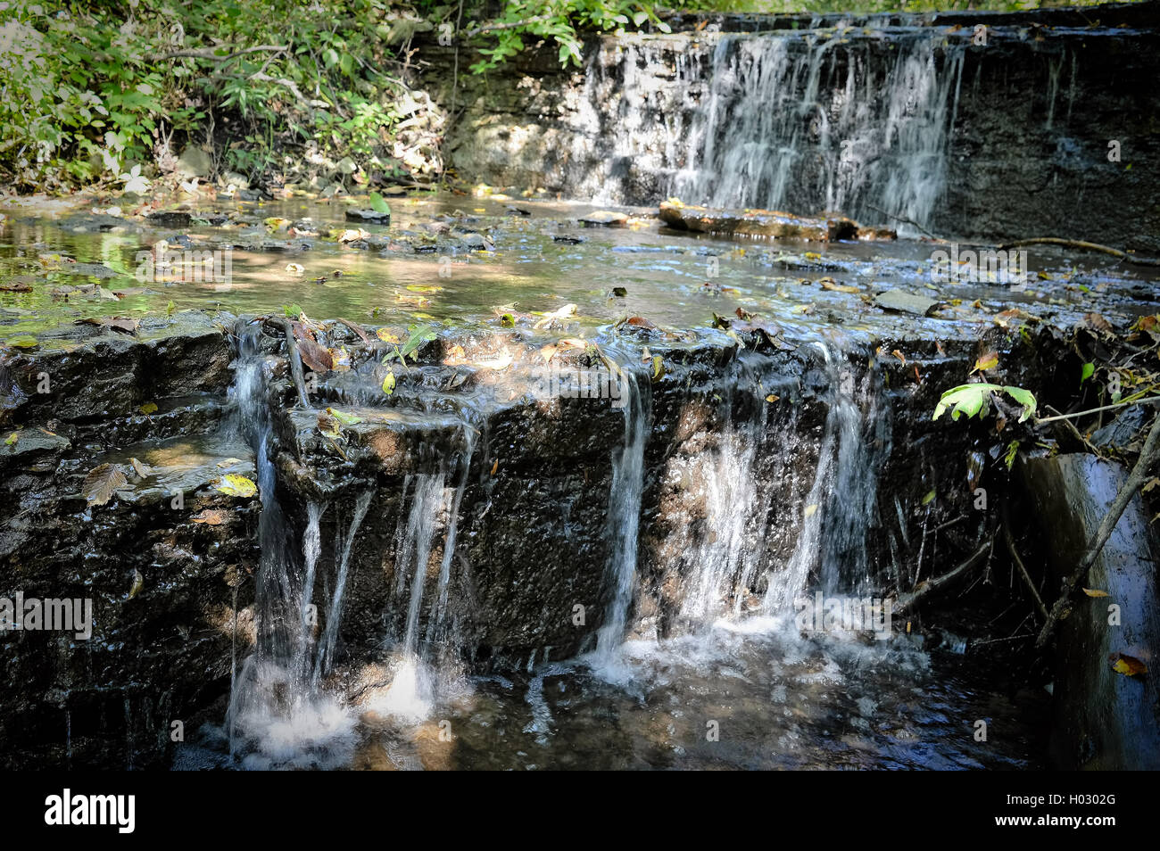 Waterfall in the Park Stock Photo - Alamy