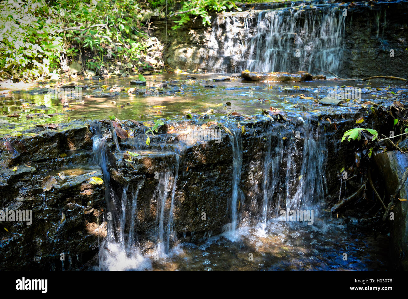 Waterfall in the Park Stock Photo - Alamy