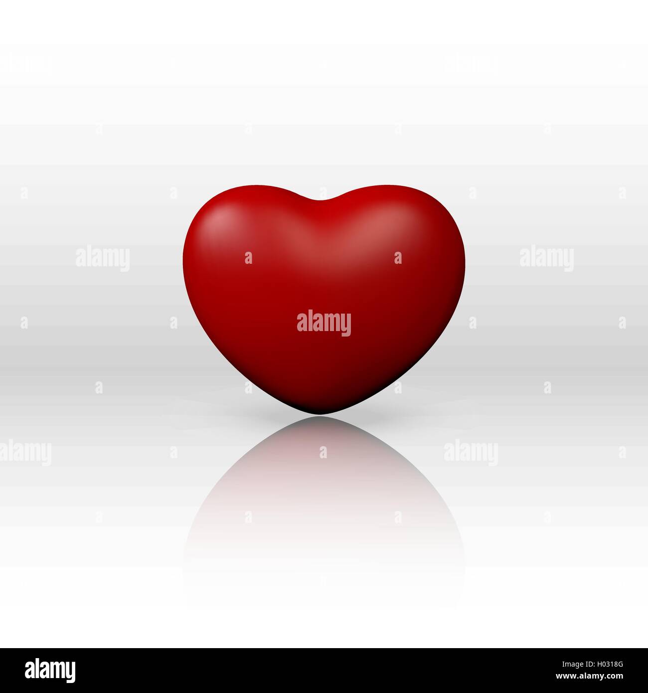 Red valentine heart. Isolated on white background. Vector illustration ...