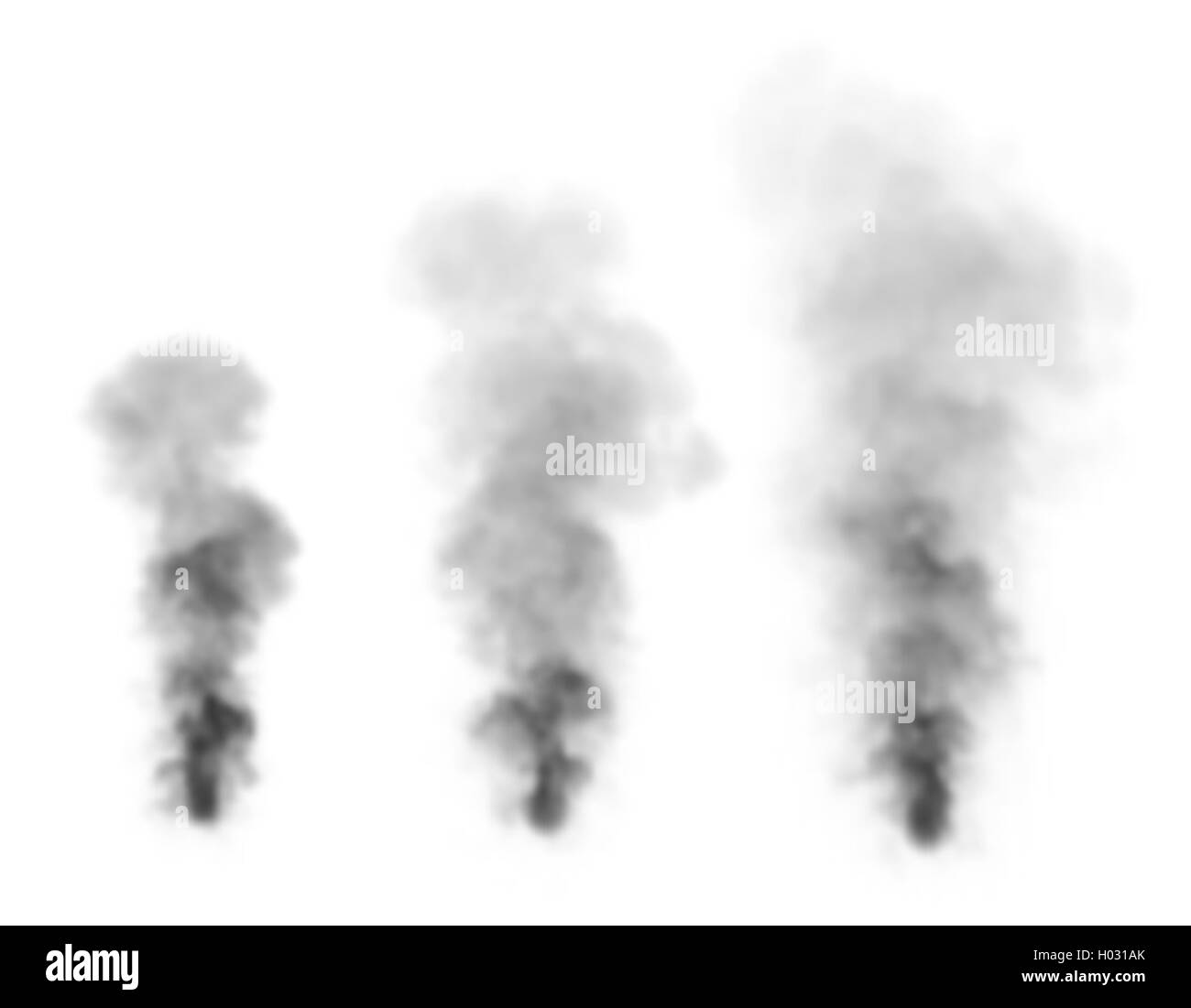Realistic black smoke.Isolated on white background. Vector illustration ...