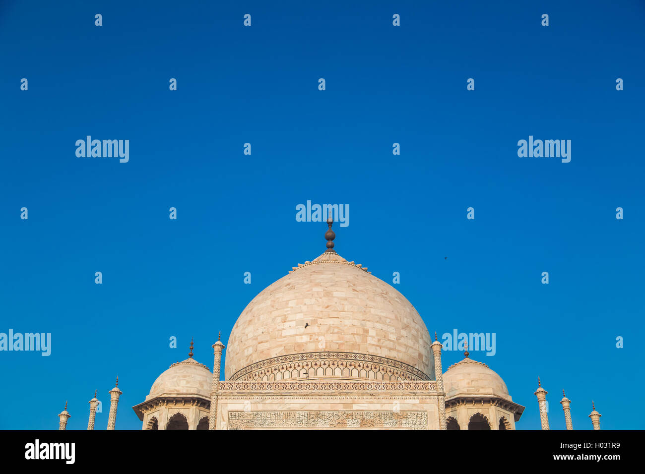 Close up view of Taj Mahal from East side. Roof part Stock Photo - Alamy