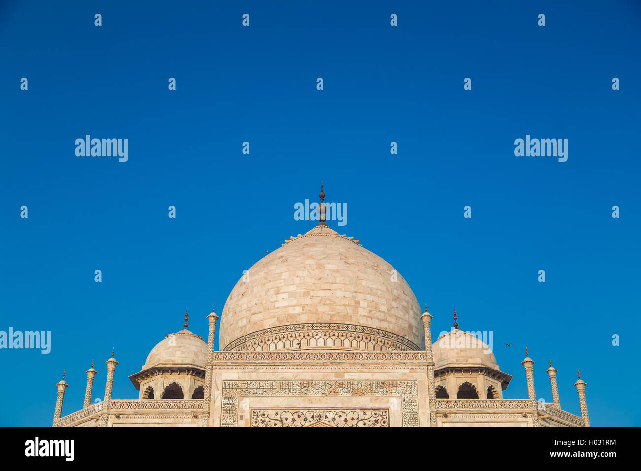 Close up view of Taj Mahal from East side. Roof part Stock Photo - Alamy
