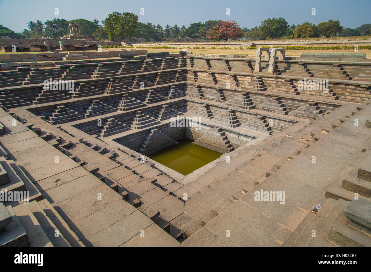 Stepped tank and ruins of Hampi, a UNESCO World Heritage Site, India ...