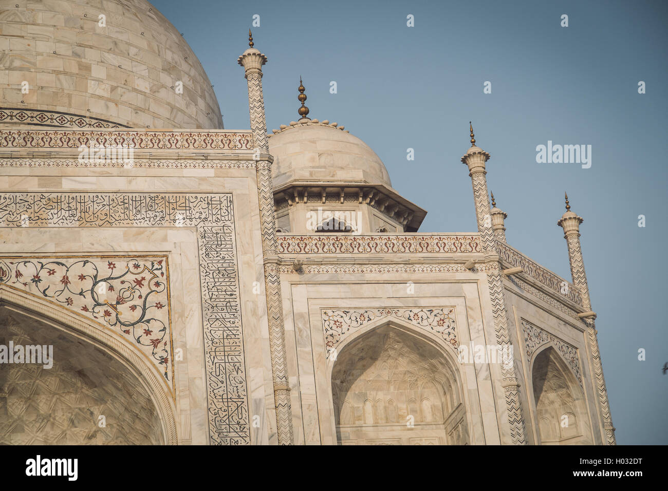 Close up view of Taj Mahal from East side. Post-processed with grain ...