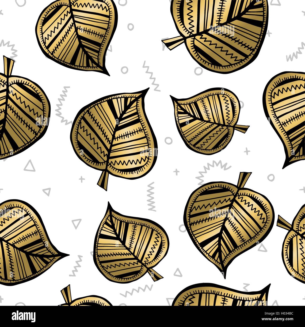 Gold leaf pattern Stock Vector Images - Alamy
