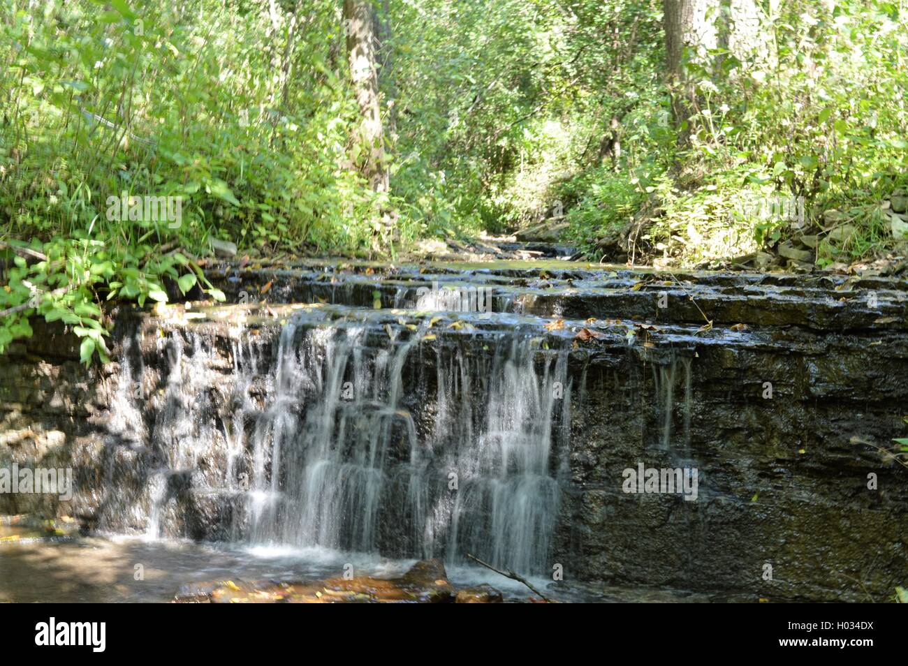 Waterfall in the Park Stock Photo - Alamy