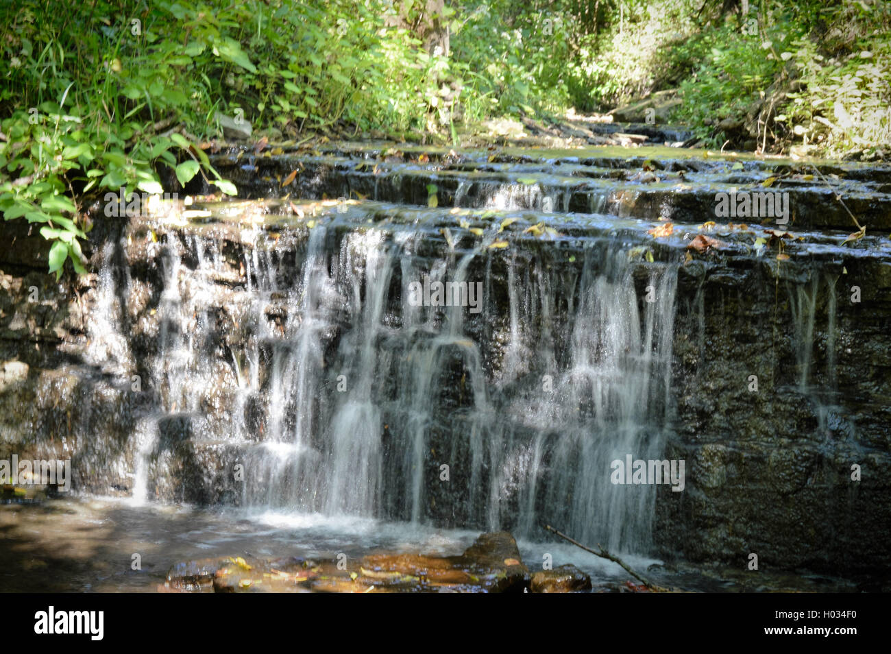 Waterfall in the Park Stock Photo - Alamy