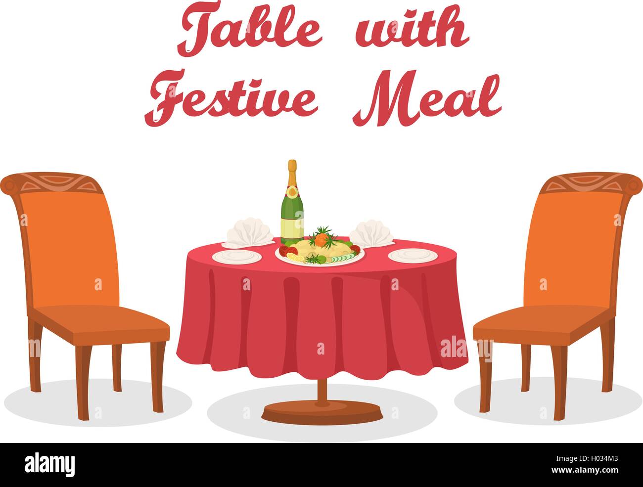 Cartoon Table with Meal, Isolated Stock Vector Image & Art - Alamy