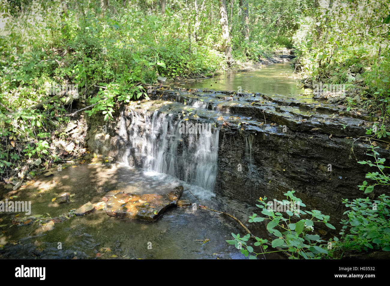 Waterfall in the Park Stock Photo - Alamy
