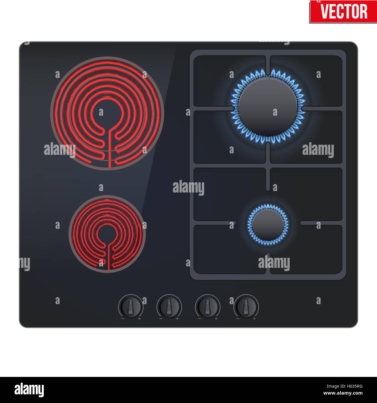 Surface gas stove flame Stock Vector Images - Alamy