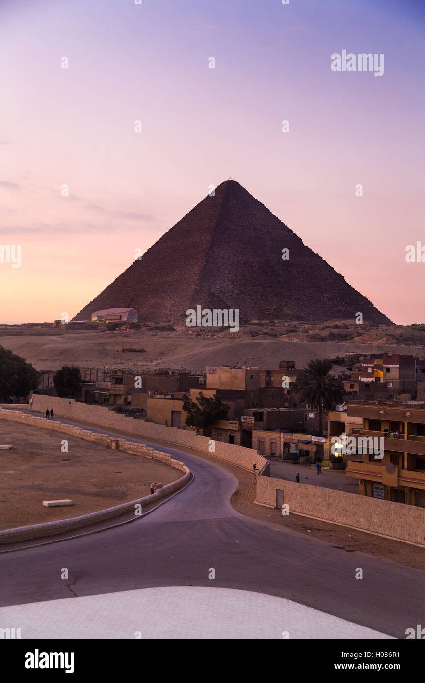 The Great Pyramid of Giza at sunset Stock Photo - Alamy