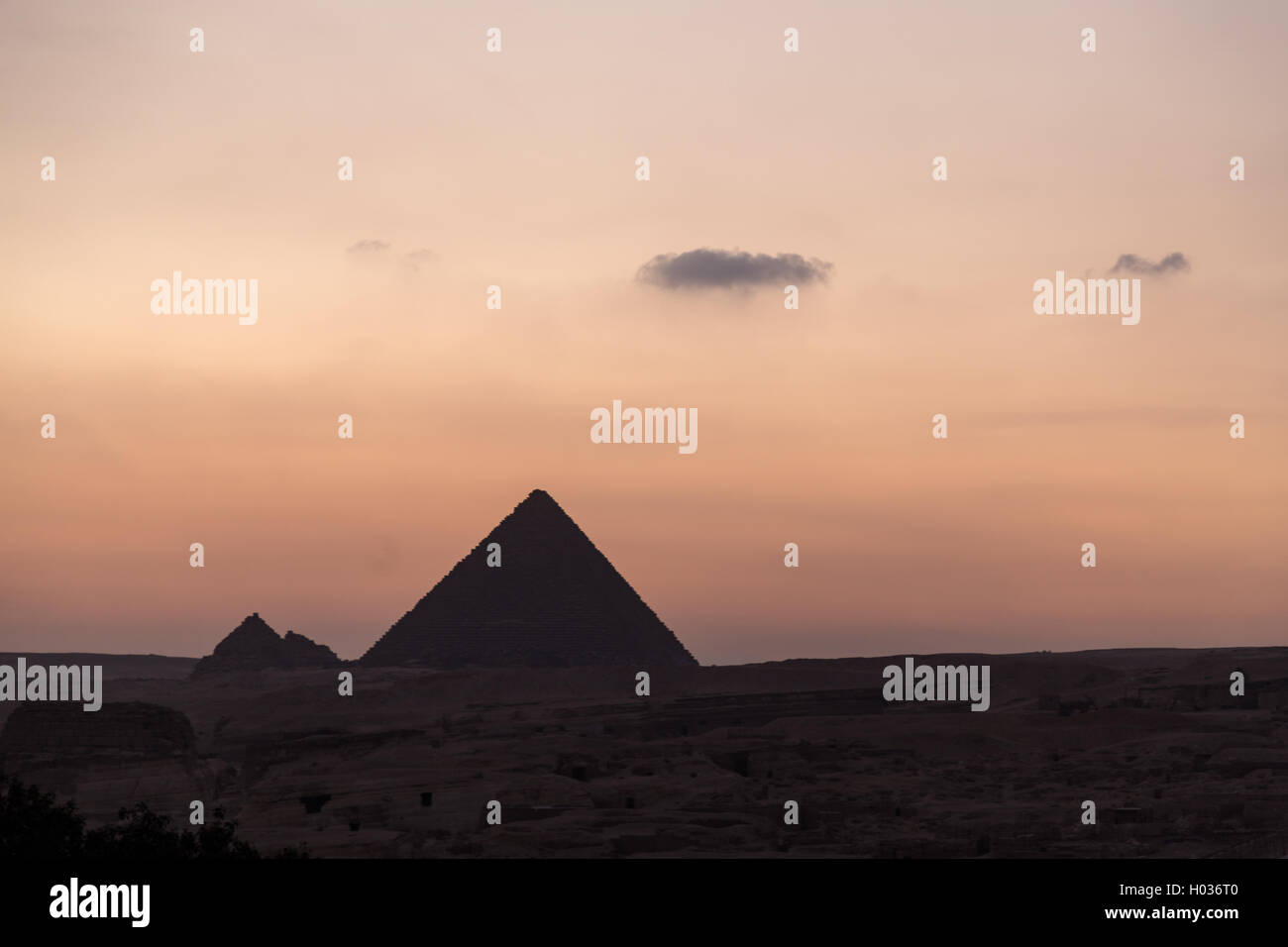 The Great Pyramid of Giza at sunset Stock Photo - Alamy