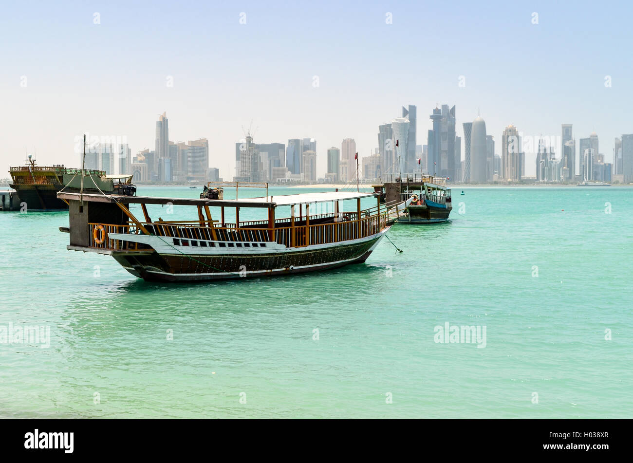 Dhow harbour in Doha, Qatar Stock Photo - Alamy