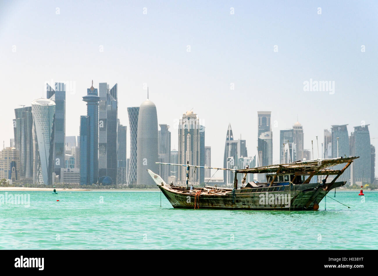 Dhow harbour in Doha, Qatar Stock Photo - Alamy