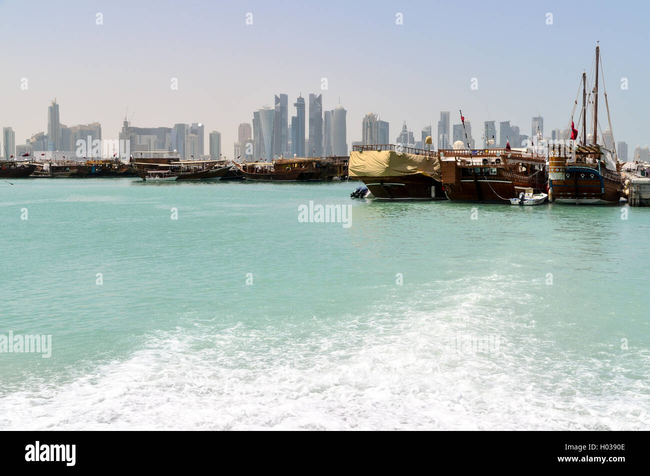 Dhow harbour in Doha, Qatar Stock Photo - Alamy
