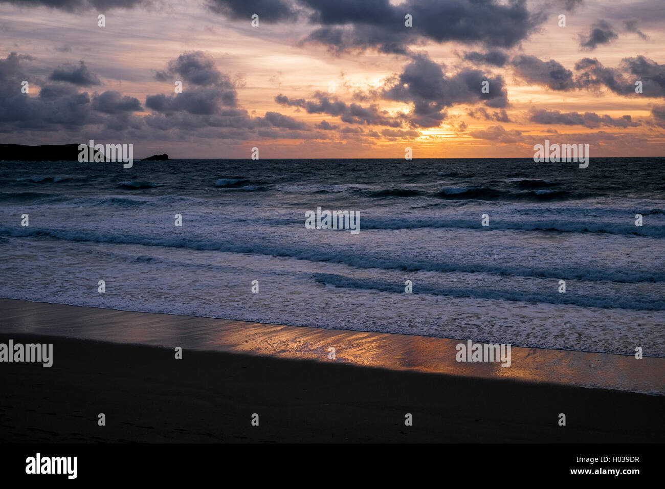 Sunset landscape in the evening with the beach hi-res stock photography ...